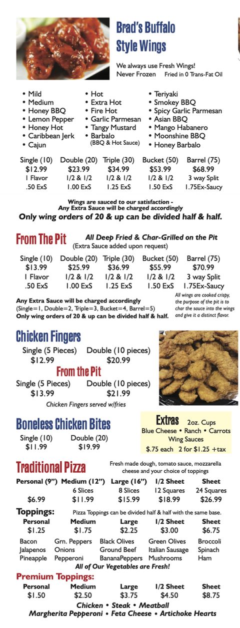 Our Menu | Taste of Buffalo Pizzeria