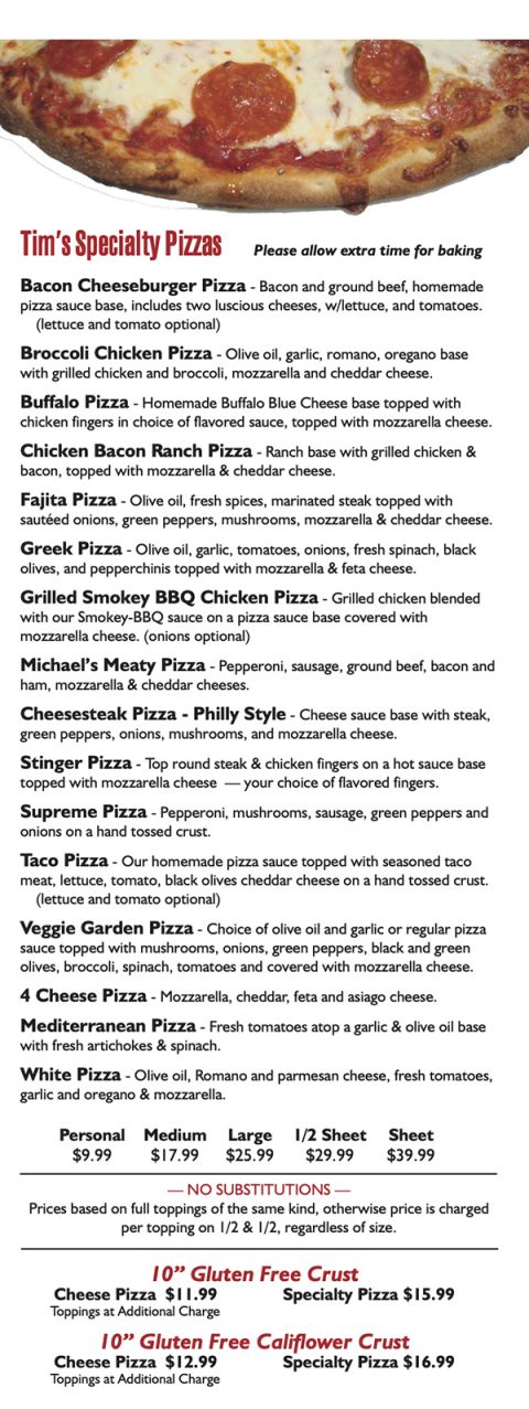 Our Menu | Taste of Buffalo Pizzeria