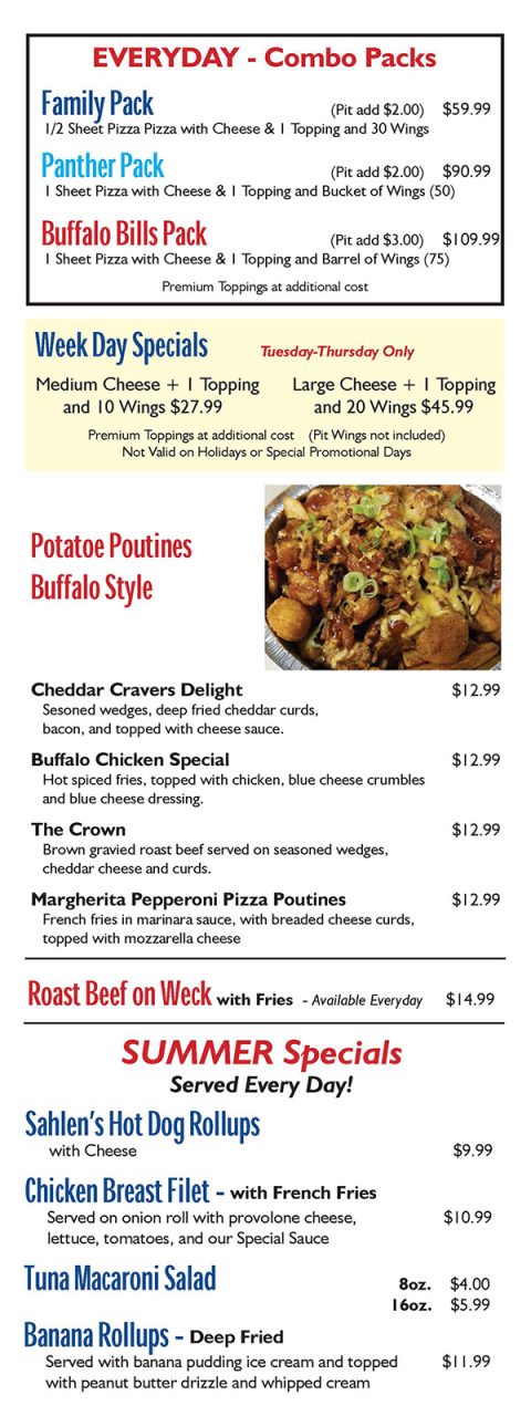 Our Menu | Taste of Buffalo Pizzeria