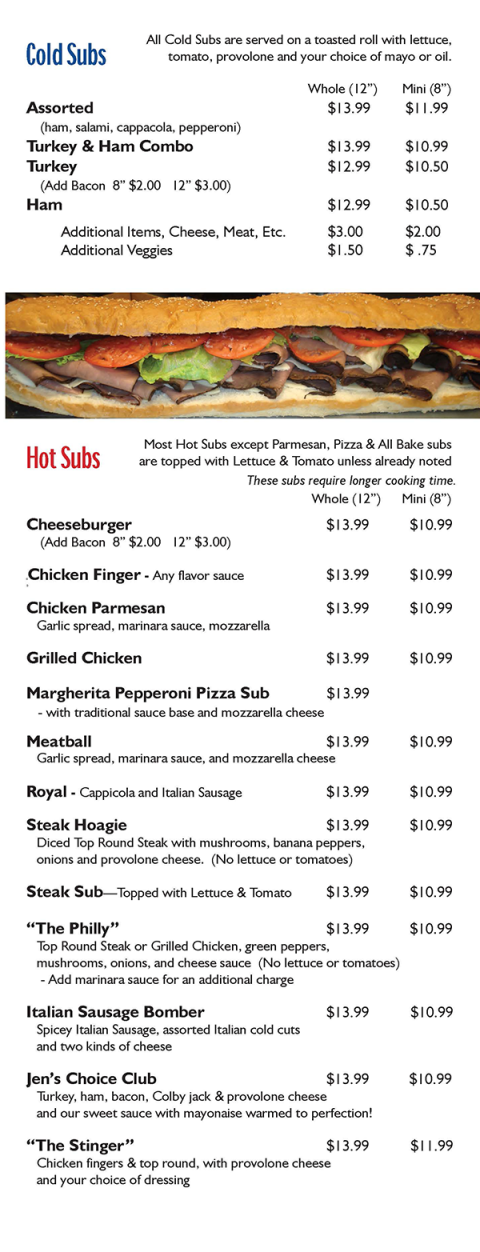 Our Menu | Taste of Buffalo Pizzeria