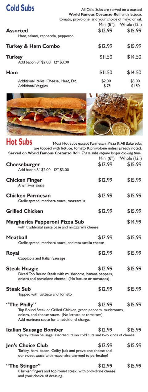Our Menu - Taste of Buffalo Pizzeria