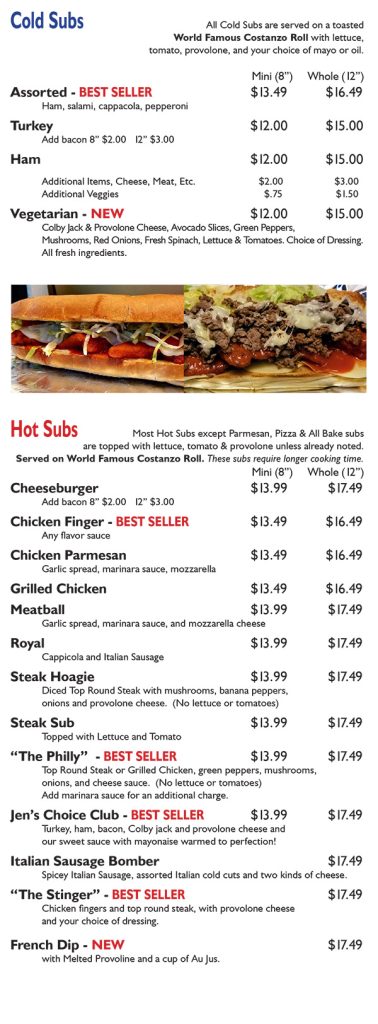 Our Menu - Taste of Buffalo Pizzeria